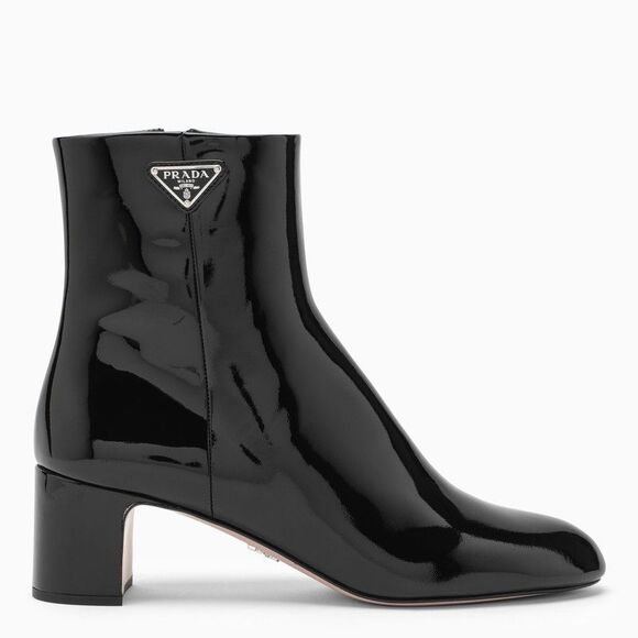 Prada | Shoes | Prada Black Patent Leather Ankle Boot | Poshmark